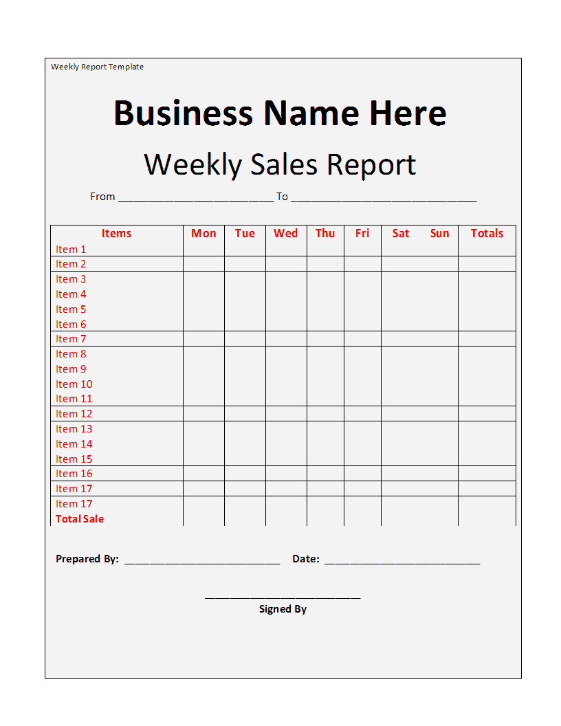 Weekly Activity Report Template Excel Free Download ~ Excel Templates Weekly Activity Report Template Excel Free Download ~ Excel Templates